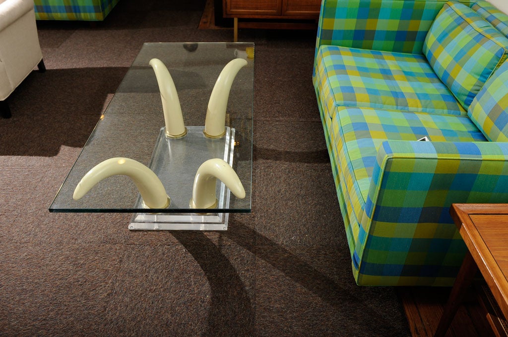 Faux Elephant Tusk Coffee Table at 1stDibs