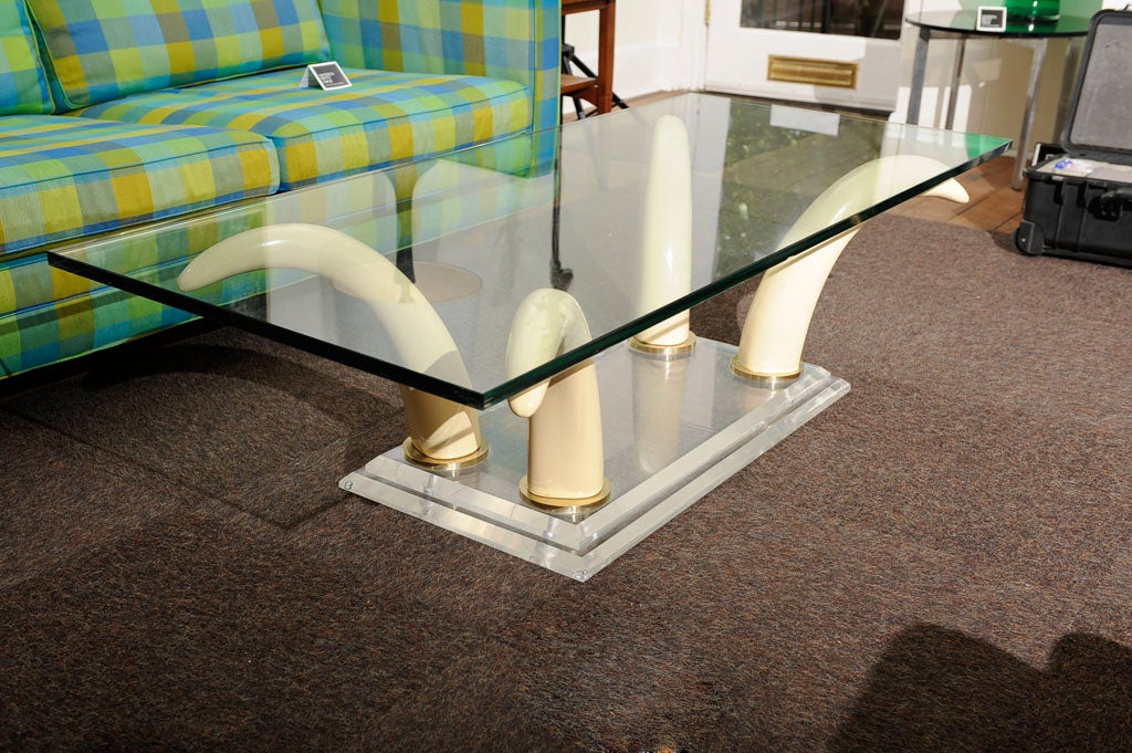 Faux Elephant Tusk Coffee Table at 1stDibs