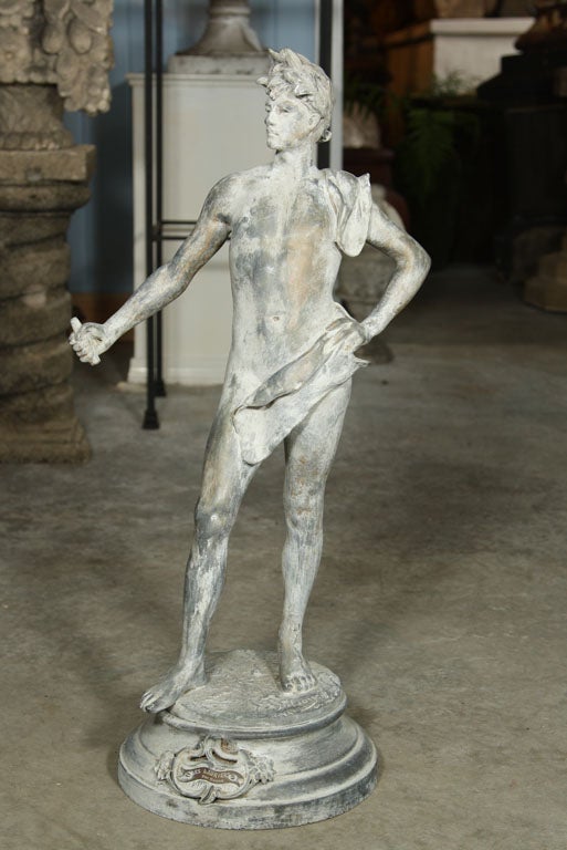 Fine Zinc Statue of "Les Lauriers" by Nelson at 1stDibs | zinc sculpture