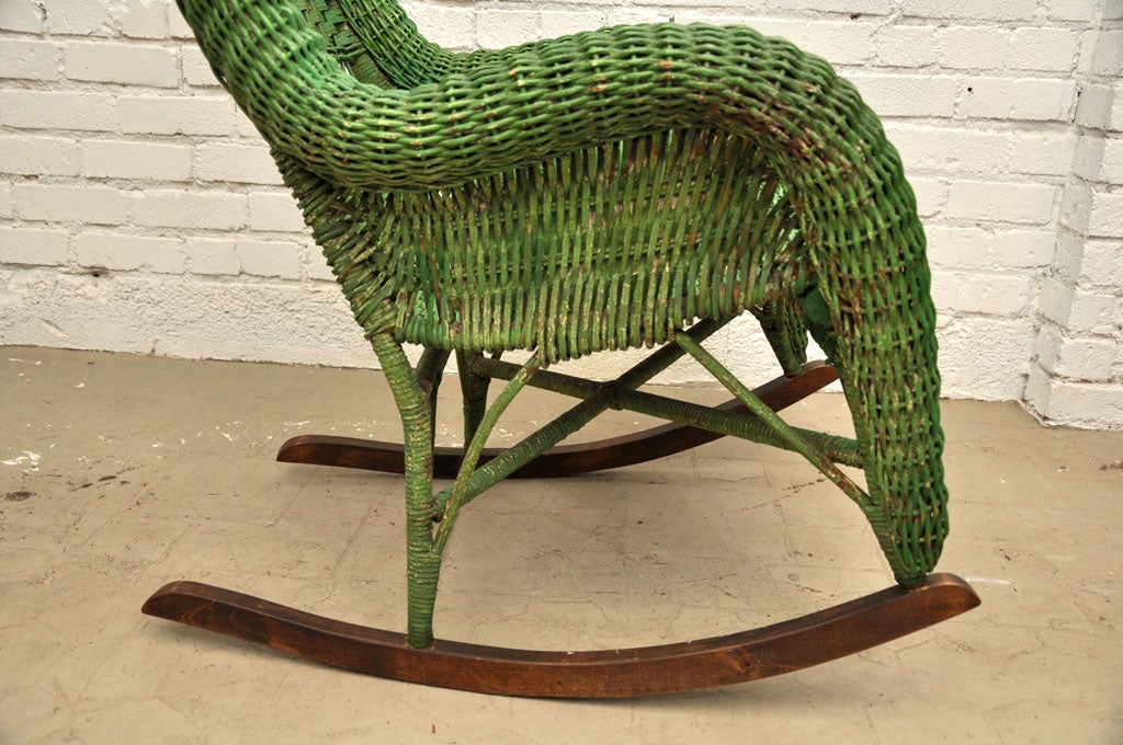 Vintage Wicker Rocking Chair at 1stDibs