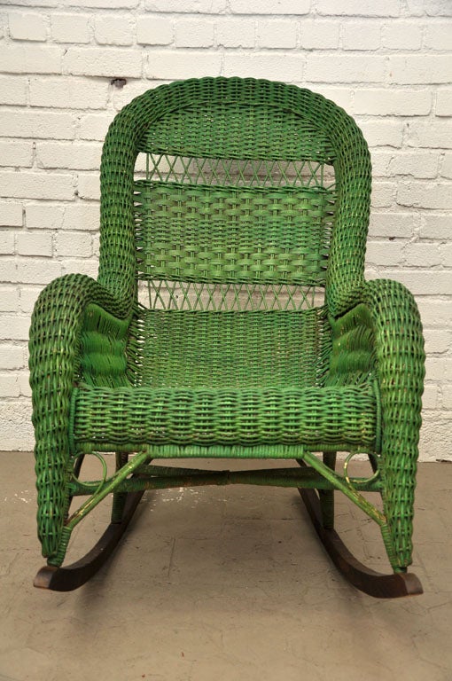 Vintage Wicker Rocking Chair at 1stDibs