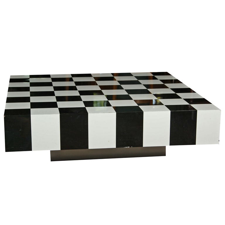 Black and White Checkerboard Coffee Table at 1stDibs | black and white ...