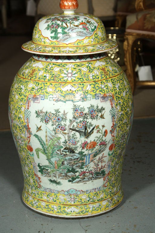 Covered Chinese Jar at 1stDibs