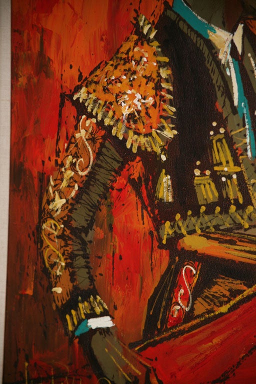 Lee Reynolds Unique And Vibrant Large Torero Painting For Sale at ...