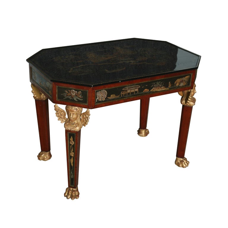 A Polychrome and Parcel Gilt Baroque Center Table For Sale at 1stDibs