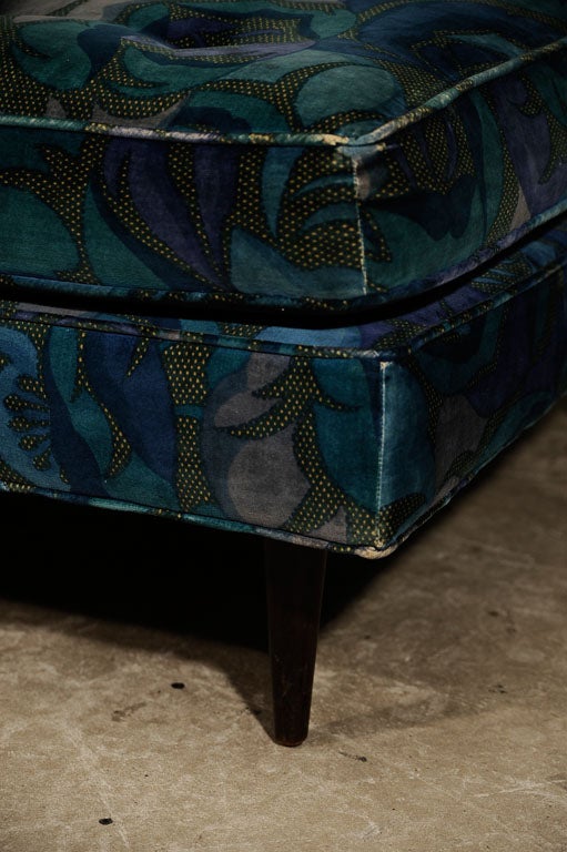 Harvey Probbe Ottoman in Original Jack Lenor Larsen Fabric at 1stDibs