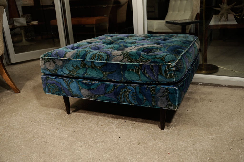 Harvey Probbe Ottoman in Original Jack Lenor Larsen Fabric at 1stDibs