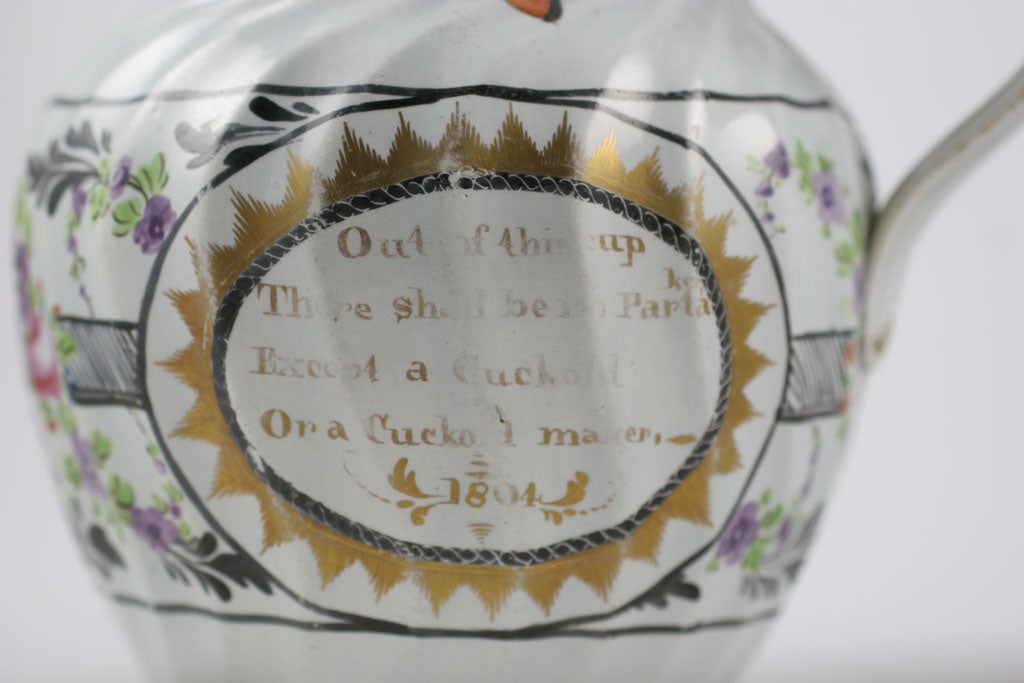 Leeds Pottery Enameled Pearlware Pitcher at 1stDibs