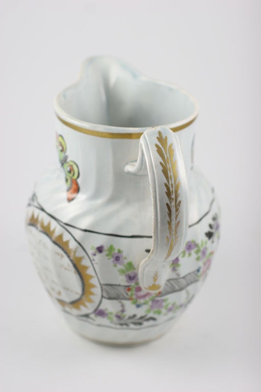 Leeds Pottery Enameled Pearlware Pitcher at 1stDibs