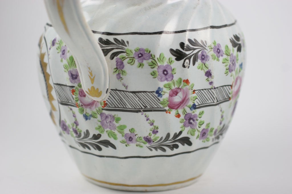 Leeds Pottery Enameled Pearlware Pitcher at 1stDibs