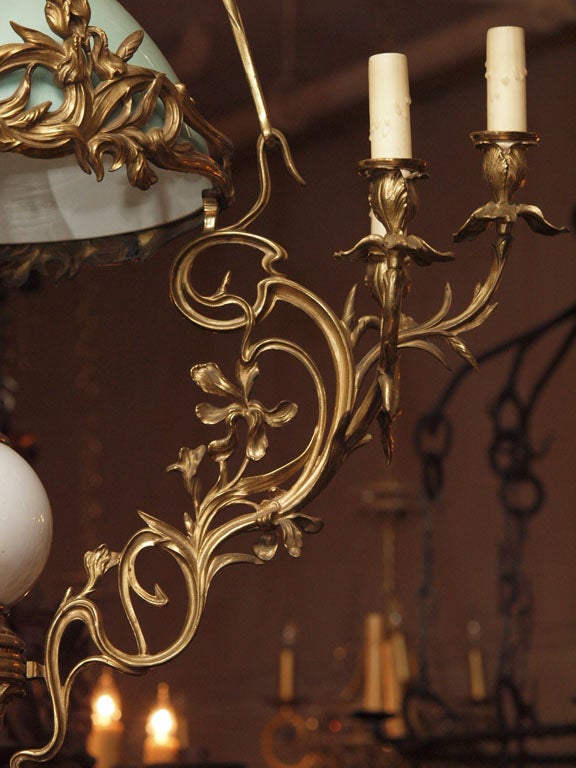 Antique French Oil Lamp Chandelier at 1stDibs | oil lamp chandelier for ...