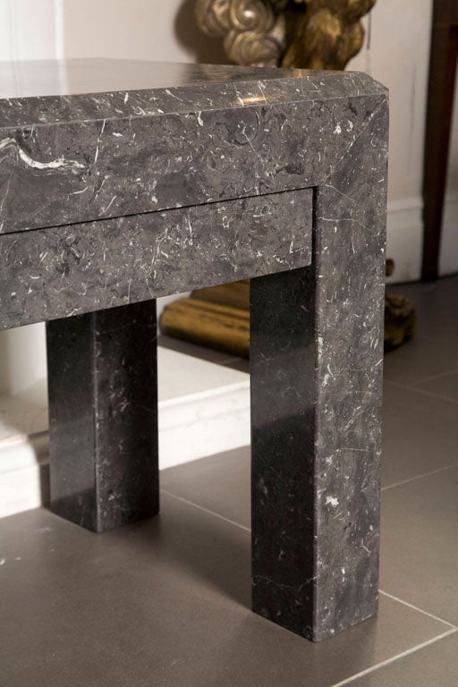 Pair of Gray Marble Benches at 1stDibs