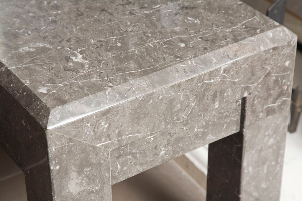 Pair of Gray Marble Benches at 1stDibs