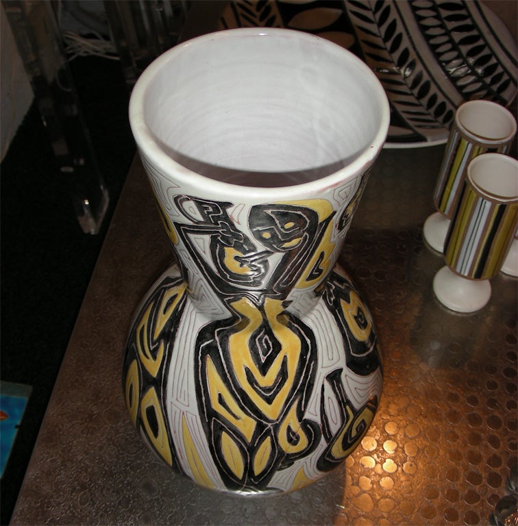 1950's Ceramic Vase by René Ben Lisa For Sale at 1stDibs