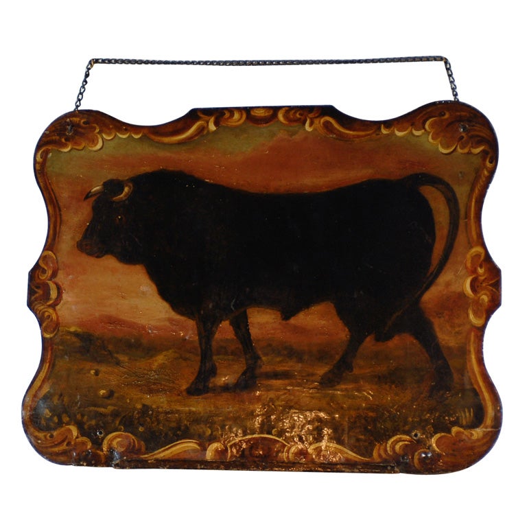 English Pub Sign of Bull at 1stDibs