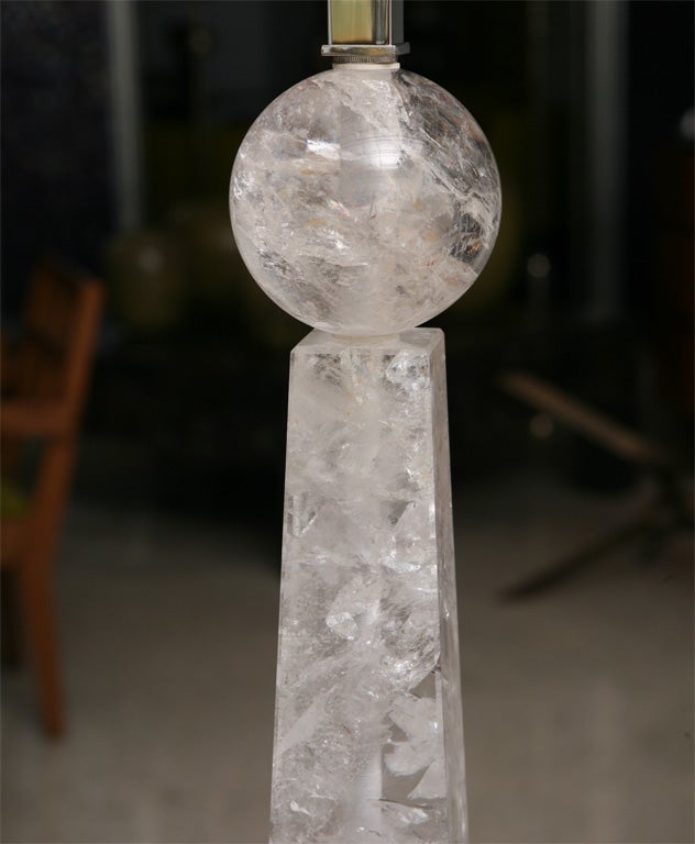 Pair of Rock Crystal Lamps For Sale at 1stDibs
