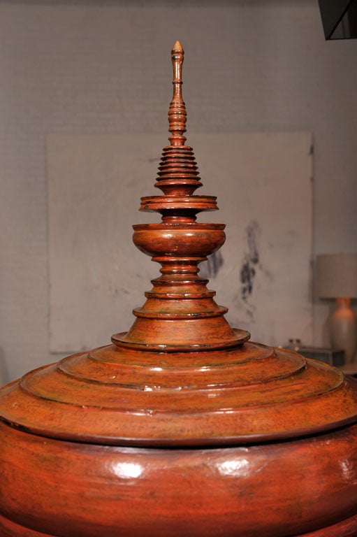 Large Red Lacquer Offering Bowl with Top and Inside Tray For Sale at ...