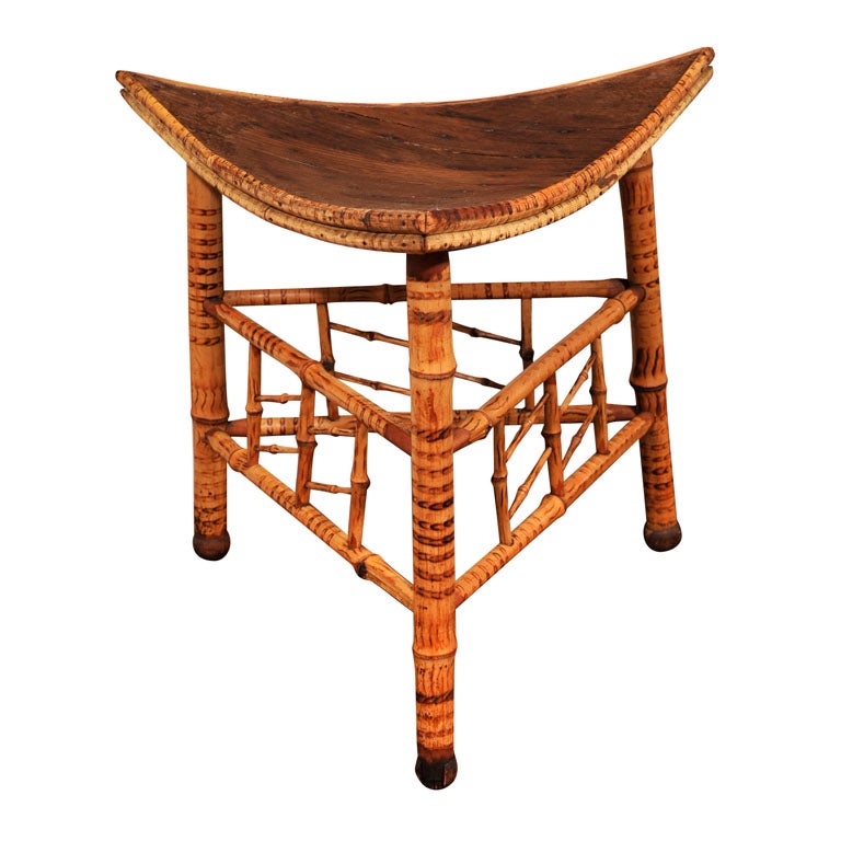 Triangular Bamboo Thebes Stool at 1stDibs