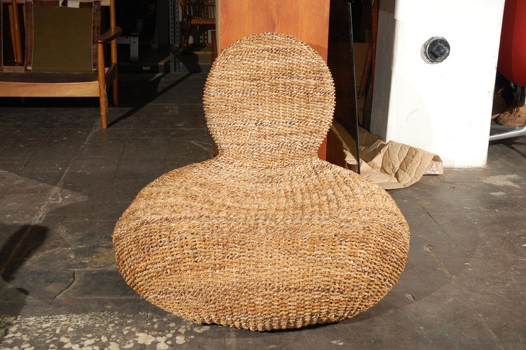 Pair of Woven Jute Chairs at 1stDibs