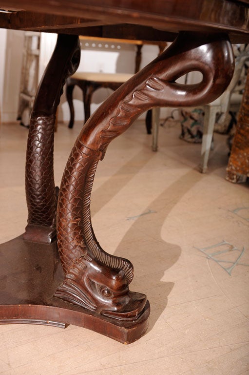 Italian Dolphin Oval Table with Rose Marble Top For Sale at 1stDibs ...