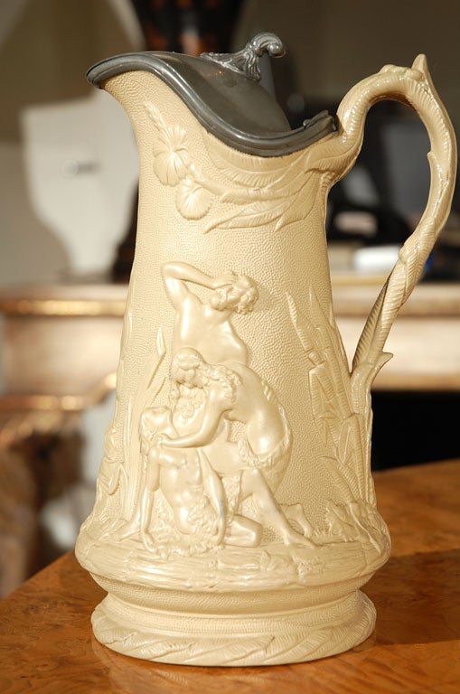 Staffordshire Pitcher Signed by Edward Walley Cobridge, circa 1850 For ...