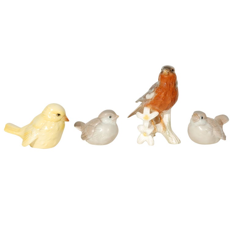 Collection of 4 German Ceramic Birds at 1stDibs