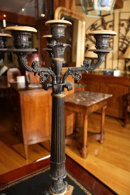 Pair of 19th Century II Empire Four-Light Candleabra For Sale at 1stDibs