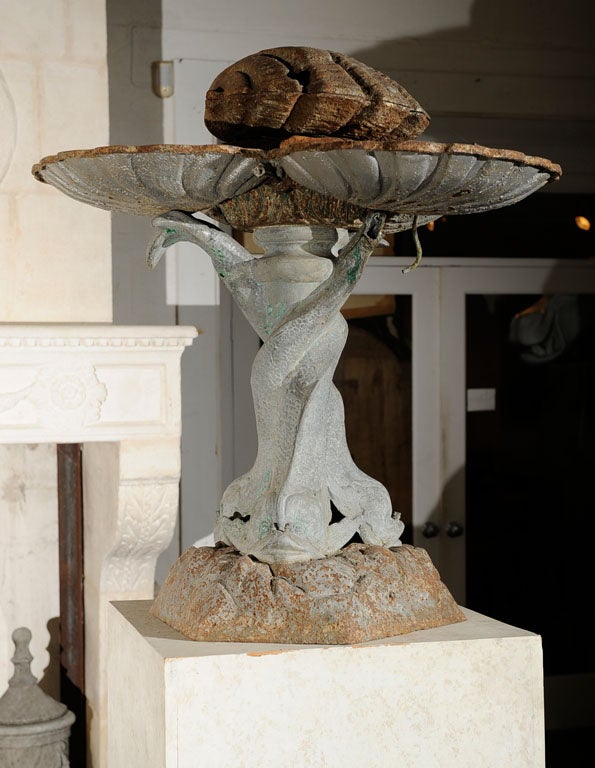 Dolphin and Clam Shell Fountain For Sale at 1stDibs