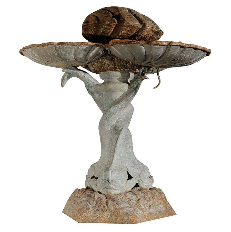 Dolphin and Clam Shell Fountain For Sale at 1stDibs