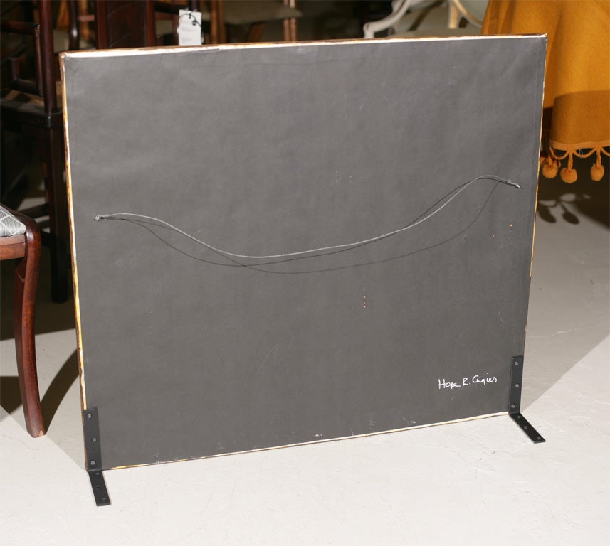 Hand Painted Fireplace Screen On Wood at 1stDibs