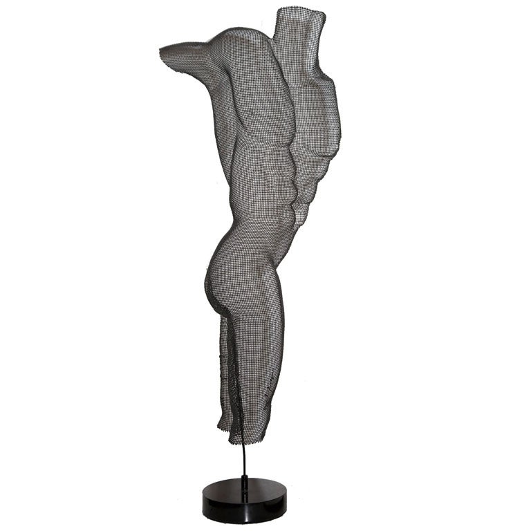 Black Mesh Wire Torso Sculpture at 1stDibs | mesh wire sculpture