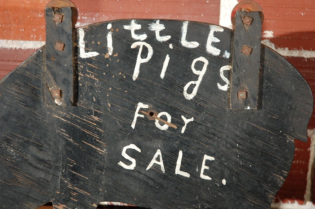Vintage Pig Farm Sign at 1stDibs | pig signs for sale