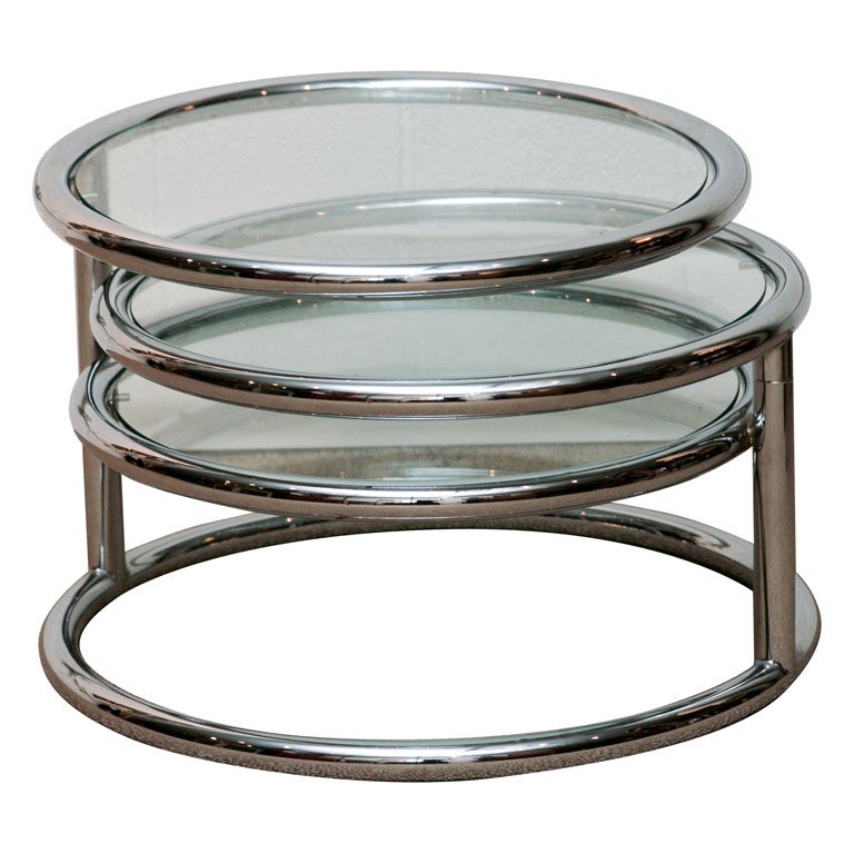 Three Ring Chrome Coffee Table at 1stDibs