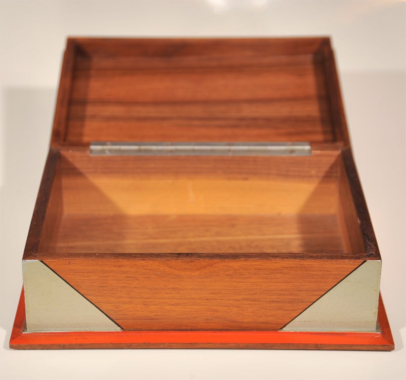 Art Deco Wood Box with Geometric Designs at 1stDibs