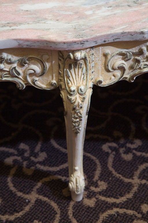 VINTAGE PINK MARBLE TOP COFFEE TABLE at 1stDibs | pink marble coffee ...