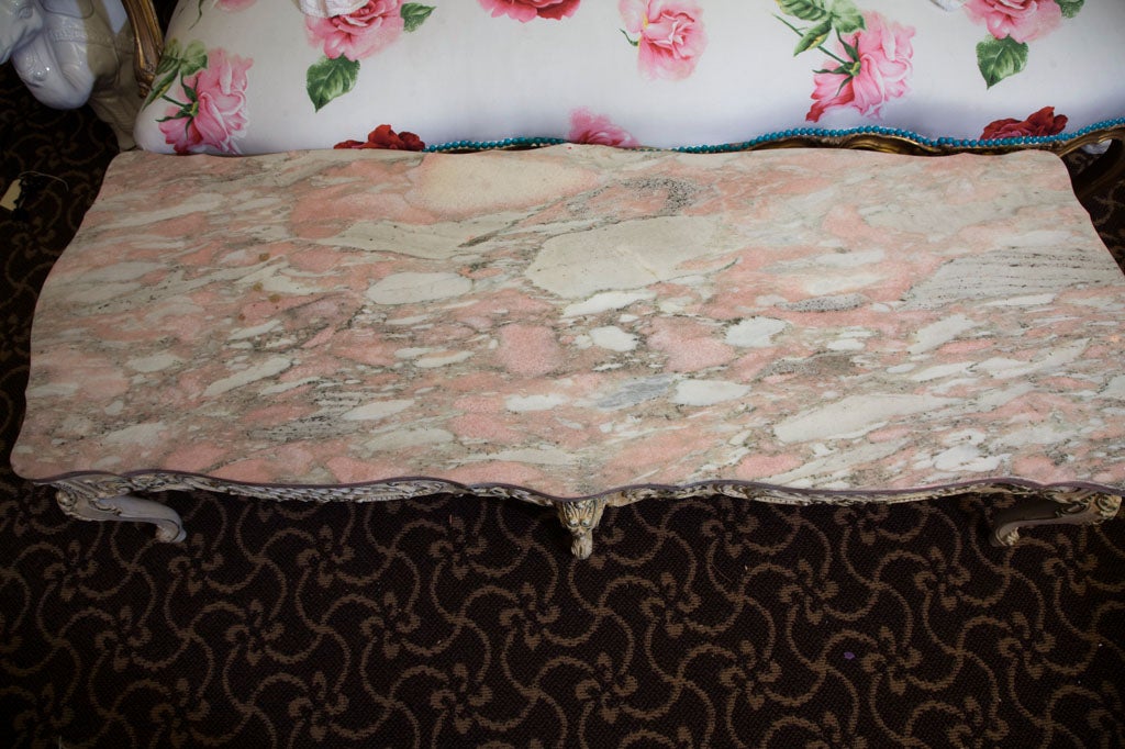 VINTAGE PINK MARBLE TOP COFFEE TABLE at 1stDibs | pink marble coffee ...