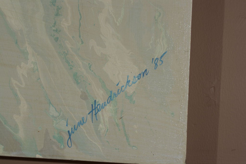 Large Pale Blue Abstract Painting By June Hendrickson at 1stDibs ...