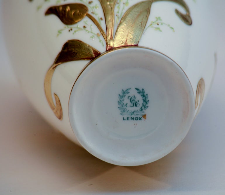 CAC/ Ceramic Art Company Lenox Hand-Painted Vase with Raised Paste Gold ...