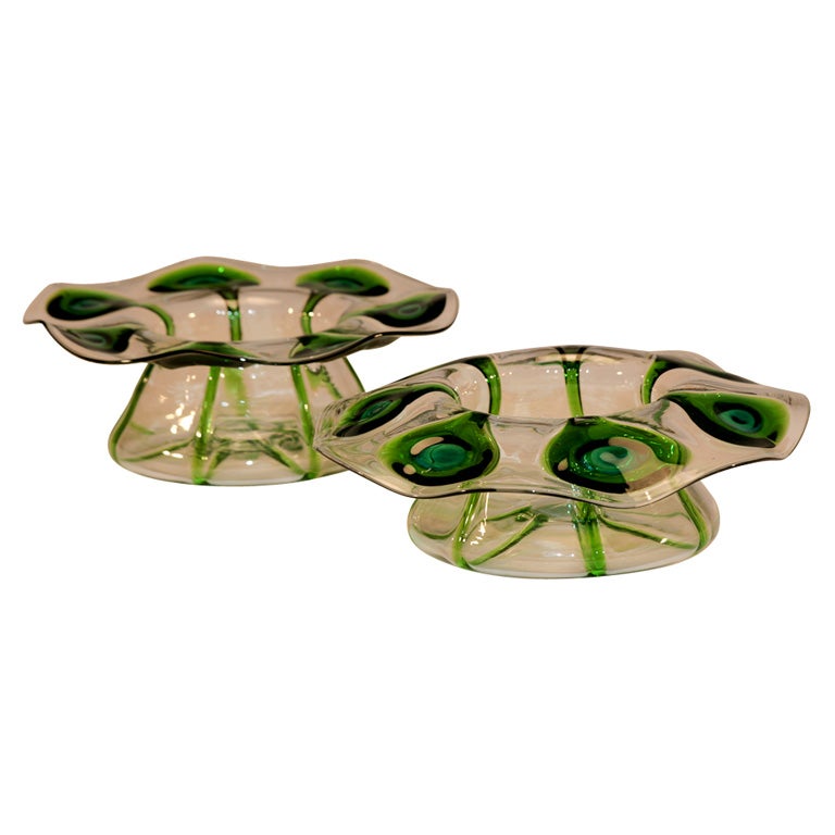 Two Peacock Feather Vaseline Shades For Sale at 1stDibs | vaseline ...