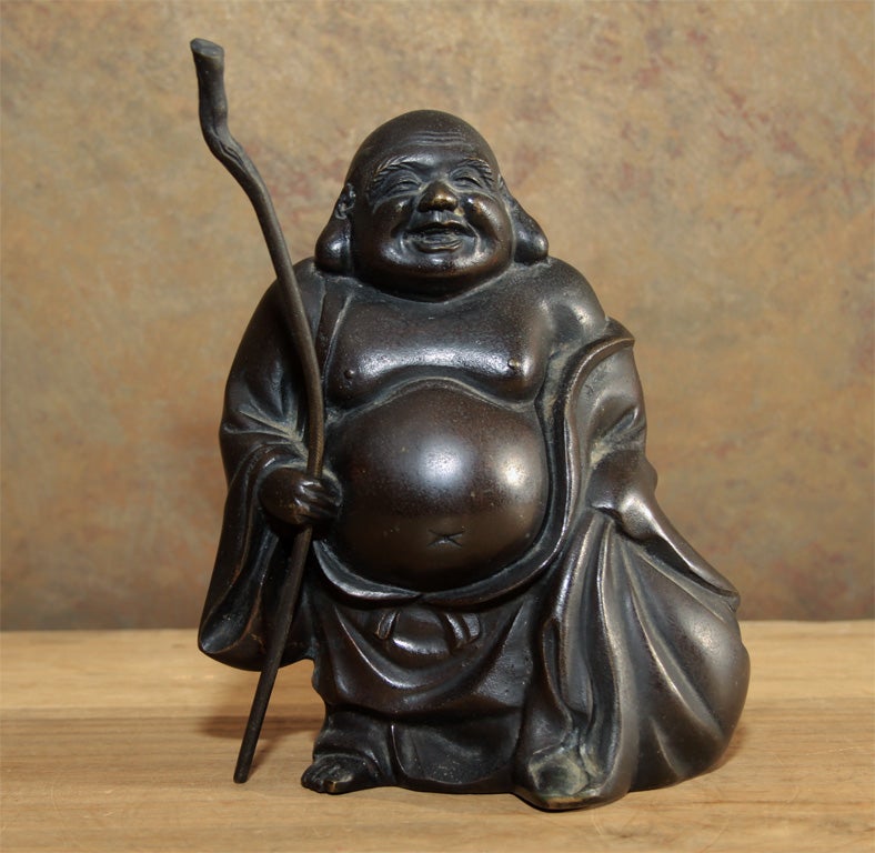 Japanese Bronze Figure of Hotei at 1stDibs
