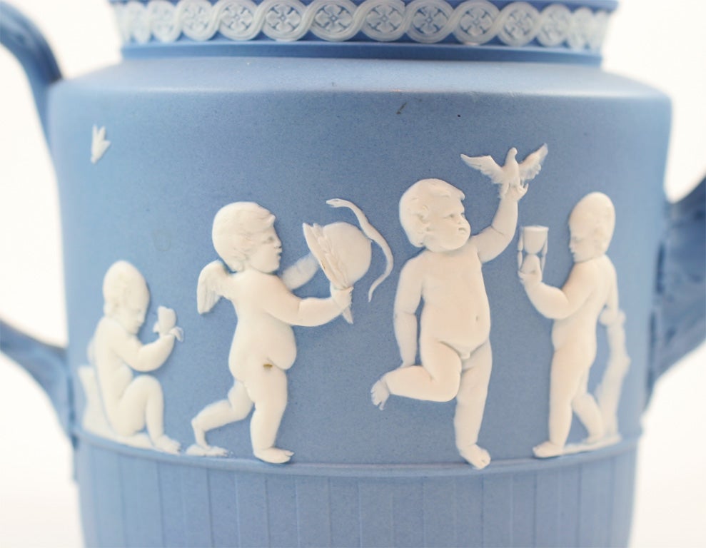 Wedgwood Blue and White Jasper Teapot For Sale at 1stDibs