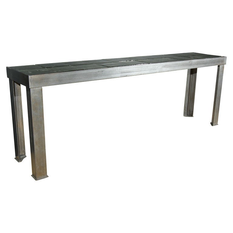 Riveted Steel Console Table For Sale at 1stDibs