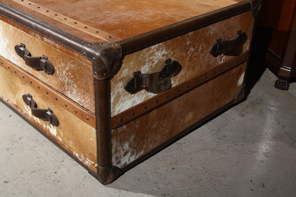 Cowhide Leather Trunk Coffee Table at 1stDibs