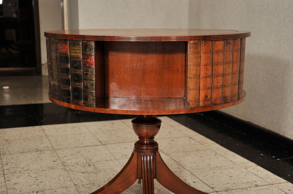 English Revolving Library Table, Early 20th Century at 1stDibs