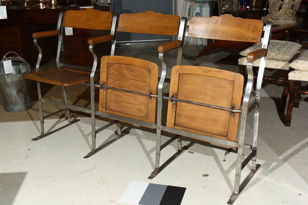3 Seat Fold Up and Down Bench - Theater Seat at 1stDibs | fold up bench ...