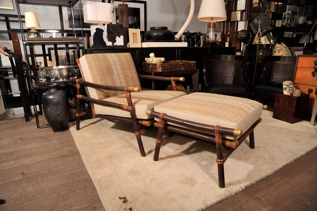 Ficks Reed Chair and Ottoman at 1stDibs
