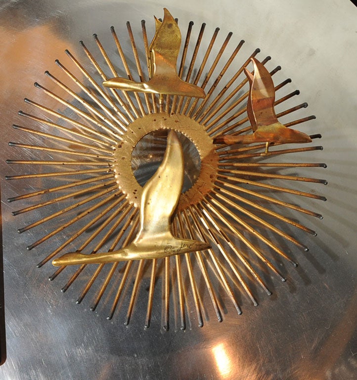 Very Small Sunburst with Birds signed C. Jere at 1stDibs