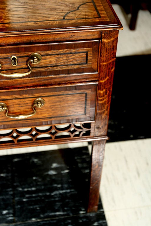 Irish Inlaid Lowboy in Quartersawn Oak at 1stDibs