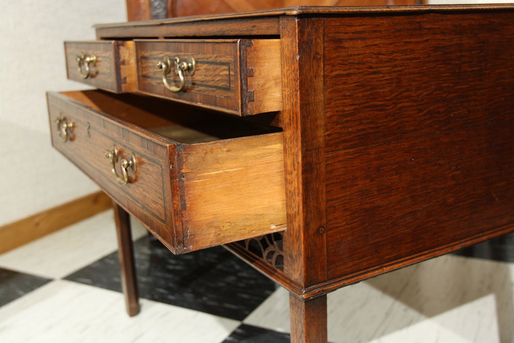 Irish Inlaid Lowboy in Quartersawn Oak at 1stDibs