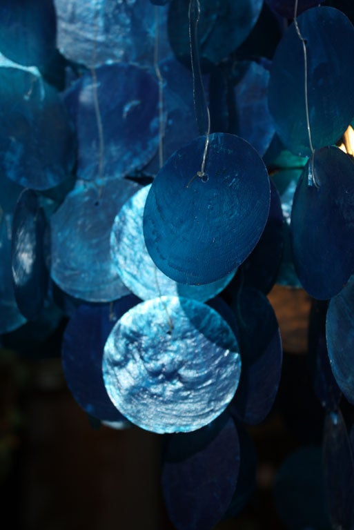 Turquoise Capiz Shell Chandelier at 1stDibs | blue capiz shell ...